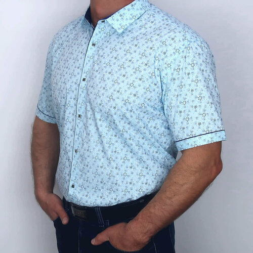 Рубашка ZAFER, размер 6XL, бирюзовый