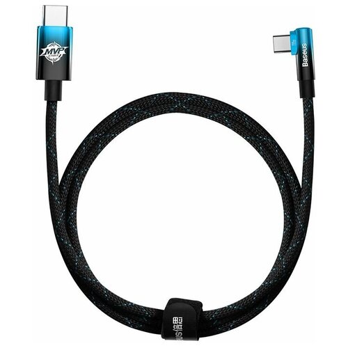 Кабель USB-C BASEUS MVP 2 Elbow-shaped Fast Charging, Type-C - Type-C, 100W, 2 м, черно-синий, угловой