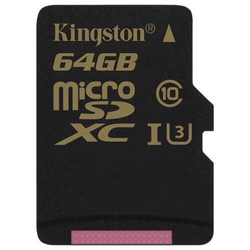 Карта памяти Kingston microSDXC 64 ГБ Class 10, R/W 90/45 МБ/с, адаптер на SD, 1 шт.