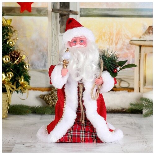 Фигурка Зимнее волшебство Дед Мороз с подарками, 3555400, 29 см, красный