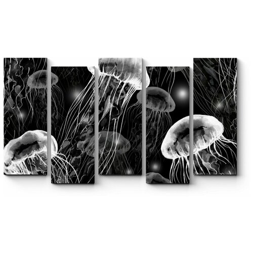 Модульная картина Черно-белые медузы 120x69