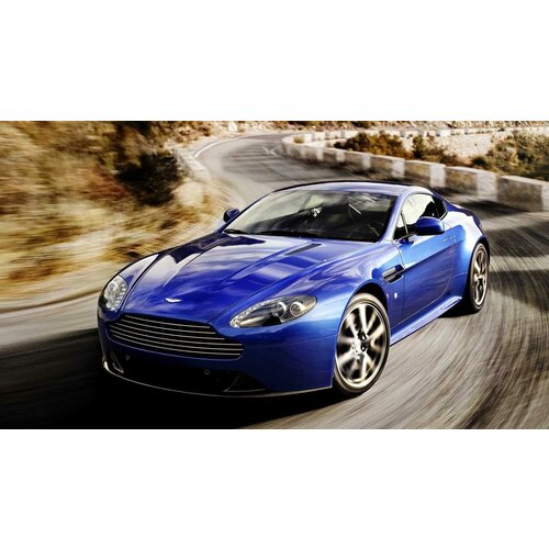 Картина на холсте 60x110 Альянс Лес "Aston Martin Vantage speed V8" на подрамнике / интерьер/ декор