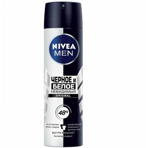 Дезодорант NIVEA MEN невидимая защита, для черного &белого, мужской, аэрозоль