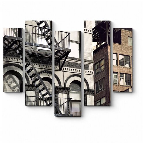 Модульная картина История Нью-Йорка в зданиях 121x98