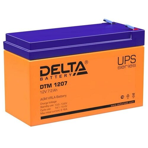 Аккумулятор 12В 7А. ч. Delta DTM 1207 (6шт. в упак.)