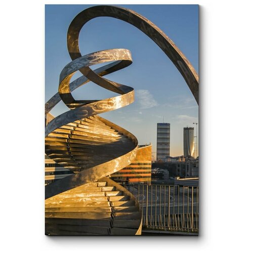 Модульная картина Инсталяция из закрученного металла, Портелло Парк, Милан70x105