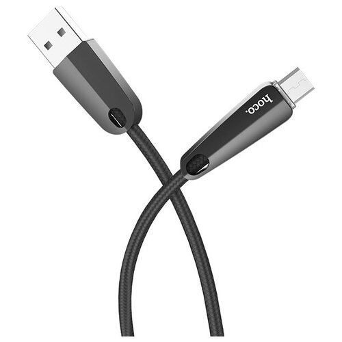 Кабель Hoco U35 Space Shuttle USB - microUSB, 1.2 м, 1 шт., черный