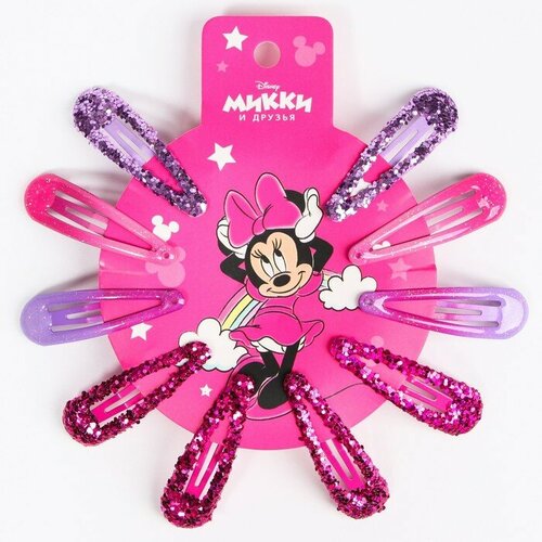 Disney Набор заколок, 10 шт, розовый "Мышка", Минни Маус