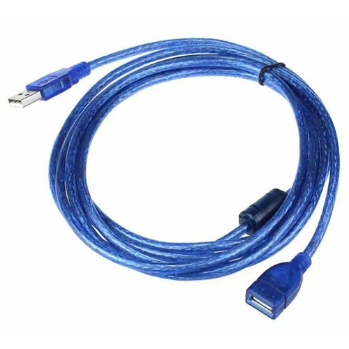 USB удлинитель 2.0, синий, 5м с фильтром AA