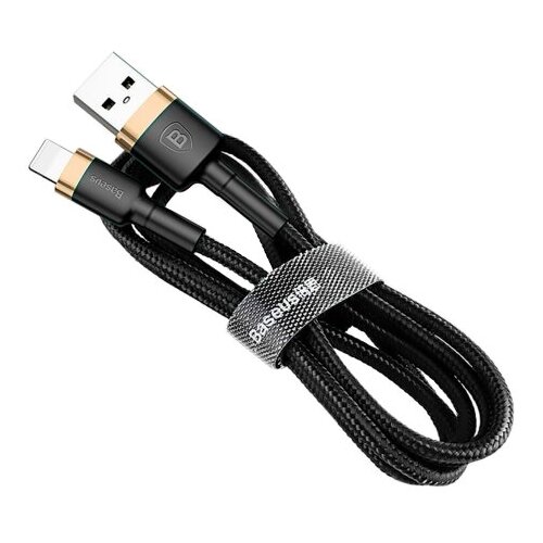 Кабель Baseus Cafule USB - Lightning (CALKLF-BV1), черный/золотой