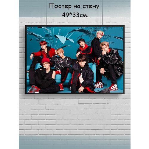 Постер, плакат на стену "BTS" 49х33 см