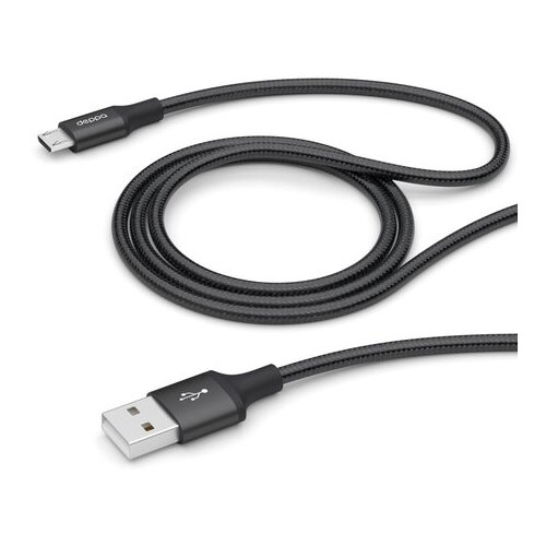 Кабель Deppa Alum USB - microUSB, 1.2 м, black
