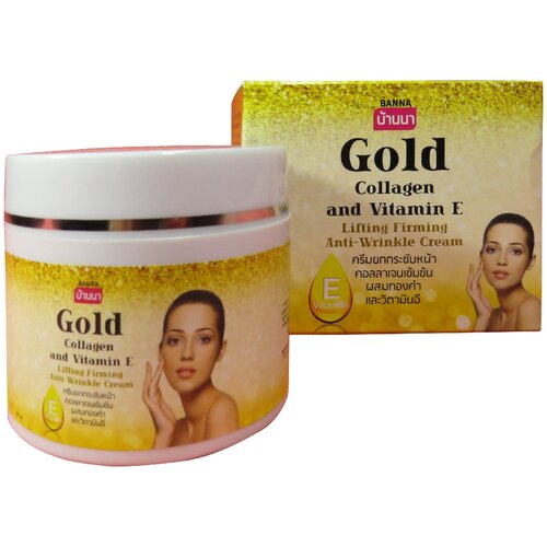 Banna Gold Lifting Firming Anti-Wrinkle Cream Крем для лица с золотом, коллагеном и витамином Е, 100 мл
