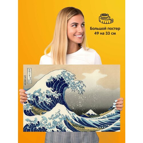 Постер плакат Кацусика Хокусай Большая волна в Канагаве