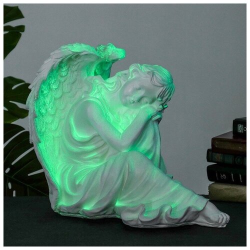 Светящаяся фигура Ангел дева сидя большая 45х35х39см