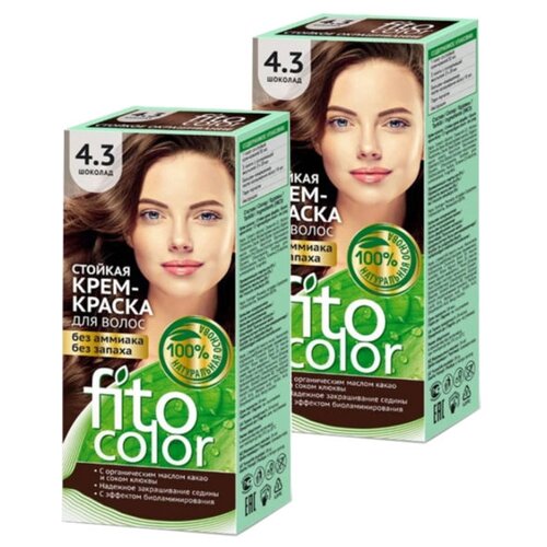 Fito косметик Fitocolor крем-краска для волос набор 2 шт., 4.3 шоколад, 115 мл