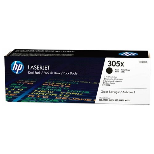 HP Тонер-картридж набор из 2 шт/ HP 305X Black Dual Pack LaserJet Toner Cartridge