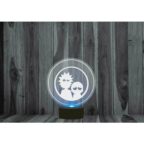 Светильник, ночник 3D Mewni-Shop детский Принт "Рик и Морти, Rick and Morty" - RAM0018