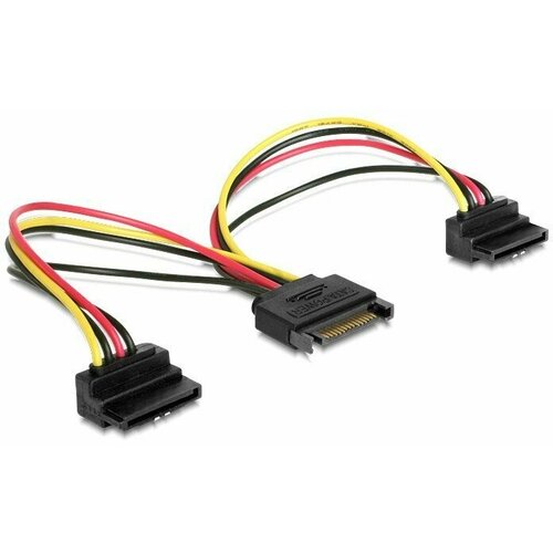 Набор из 3 штук Кабель питания SATA Cablexpert CC-SATAM2F-02, 15 см, 15pin, M/2x15pin, F на 2 SATA устр, угловой разъем