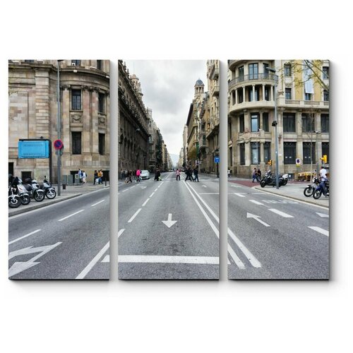 Модульная картина Пустая дорога в центре Барселоны100x72