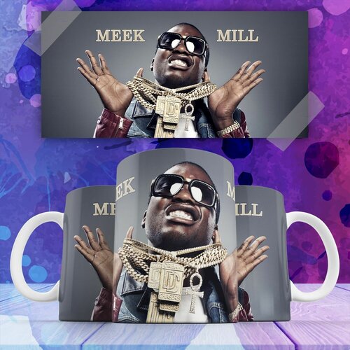 Кружка Meek Mill Милл Мик хип-хоп-исполнитель , на подарок с принтом 330 мл