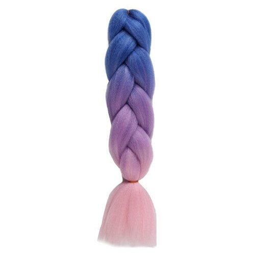 ZUMBA Канекалон трёхцветный, гофрированный, 60 см, 100 гр, цвет синий/фиолетовый/светло-розовый(CY22)