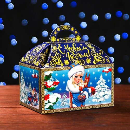 Подарочная коробка Дед Мороз и Снегурочка 18,5 x 12,5 x 19 см 10 шт