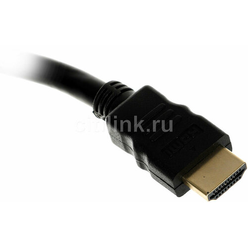 Кабель аудио-видео HDMI (m) - HDMI (m) , 5м, GOLD, черный [00117502]