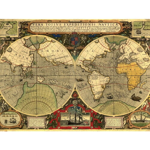 Плакат, постер на бумаге Old map geography/Винтажная карта географии/искусство/арт/абстракция/творчество. Размер 30 х 42 см