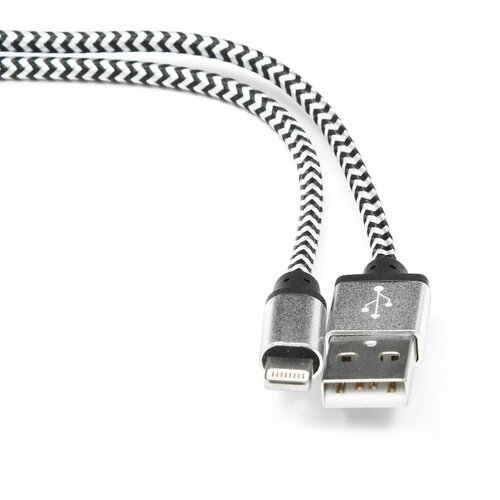 Набор из 3 штук Кабель USB 2.0 Cablexpert CC-ApUSB2sr1m, AM/Lightning 8P, 1 м, нейлоновая оплетка, алюминиевые разъемы, серебристый