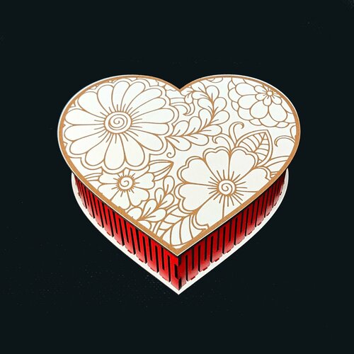 Шкатулка "Сердце" с цветами