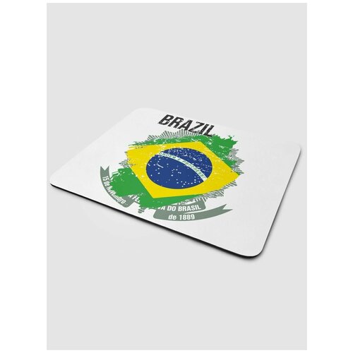 Коврик для компьютерной мышки с рисунком Флаг Бразилии