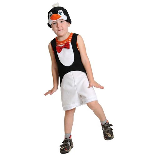 Карнавальный костюм «Пингвинчик», ткань-плюш, полукомбинезон, маска, рост 92-122 см