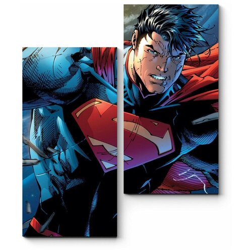 Модульная картина Супермен, разбивающий стену 40x50