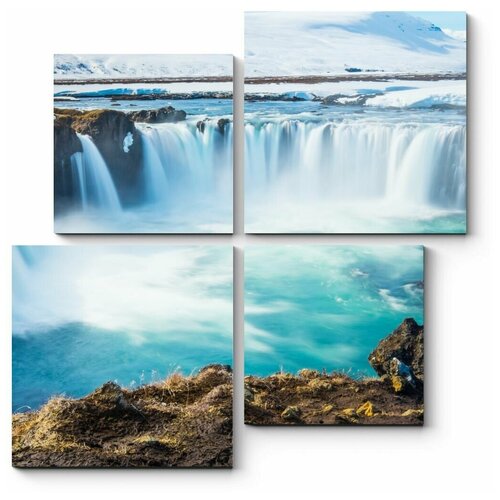 Модульная картина Грандиозный водопад Исландии 110x110