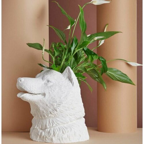 Кашпо для цветов в виде собаки BFF Special White Shiba