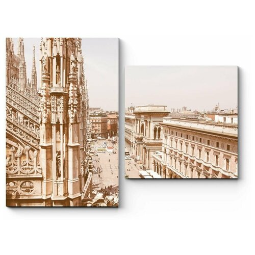 Модульная картина Винтажное фото Милана 130x98