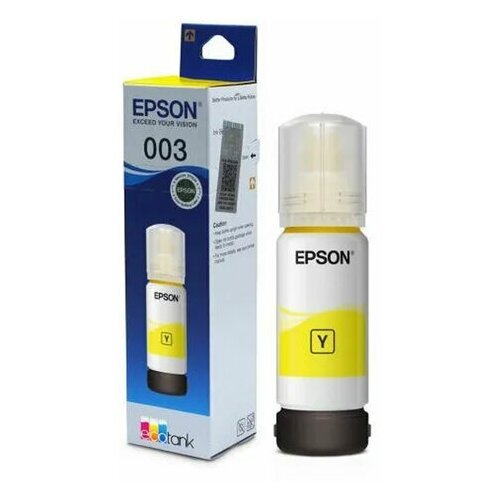 Чернила EPSON 003 (C13T00V498) для СНПЧ EPSON L3210/L3216/L3218, желтые, оригинальные