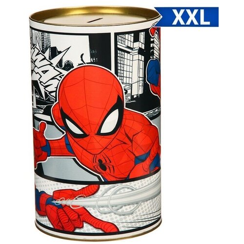 MARVEL Копилка металлическая, 6,5 см х 6,5 см х 12 см, XXL "Супер герой", Человек-паук