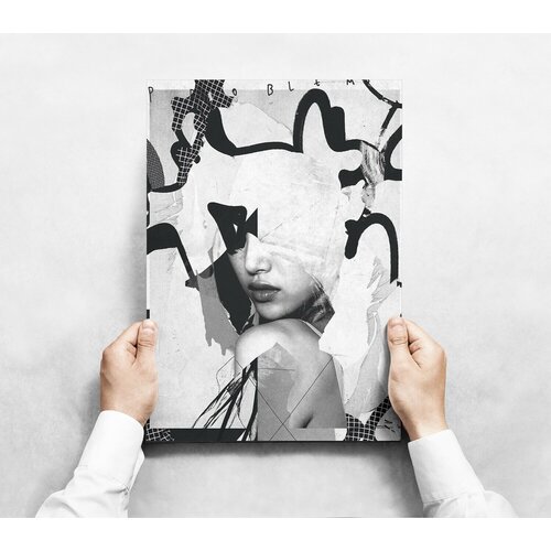 Плакат "Современное искусство" / Интерьерный постер формата А3 (30х42 см) c черной рамкой