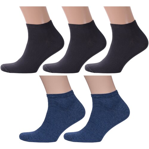 Носки RuSocks, 5 пар, размер 25, синий, серый