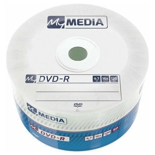 Оптический диск DVD-R MYMEDIA 4.7ГБ 16x, 50шт, pack wrap [69200]