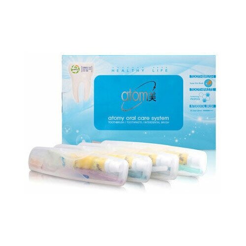 Atomy/Атоми Дорожный набор, зубная щетка+зубная паста (50г)/Упаковка 4шт