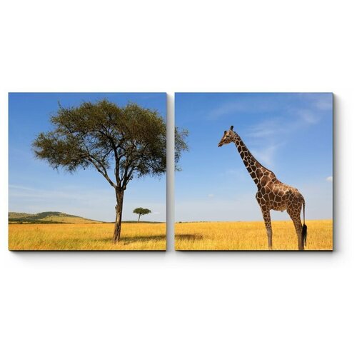 Модульная картина Одинокий африканский жираф 60x30