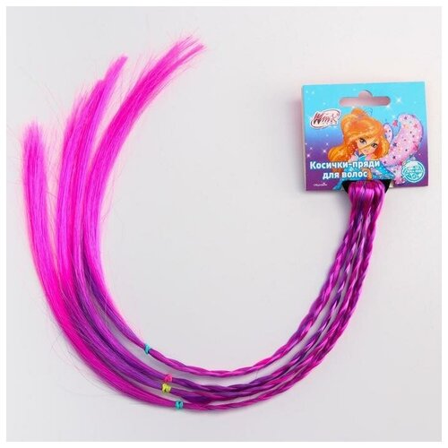 Пряди-канекалон, Косички для волос на резинке, фиолетовый, WINX, 1 шт.