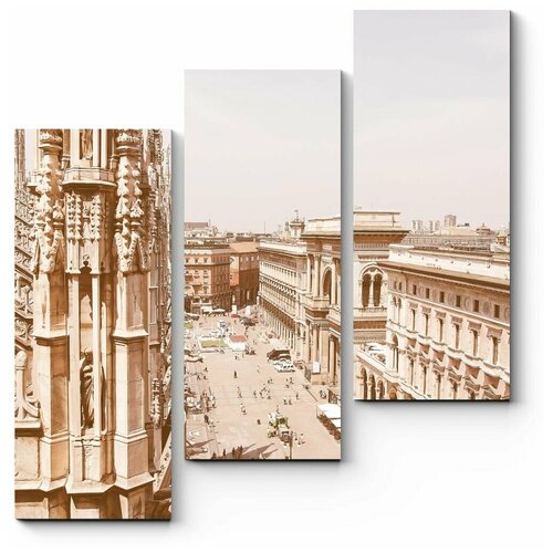 Модульная картина Винтажное фото Милана 100x107