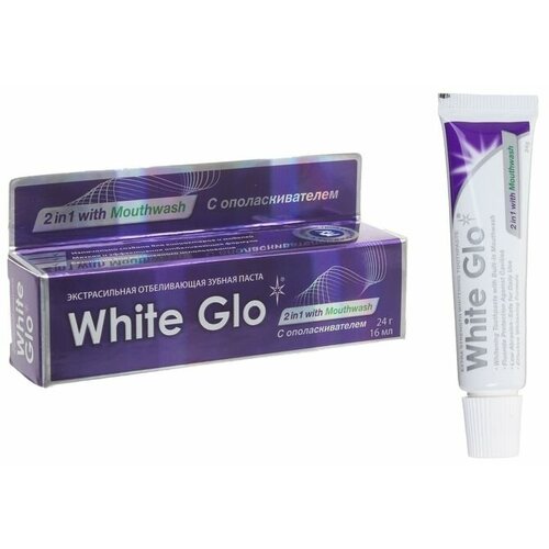 White glo Отбеливающая зубная паста White Glo «2 в 1», 24 г