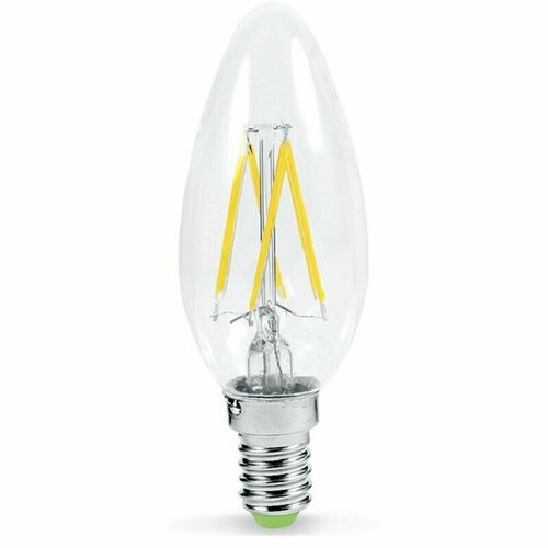Лампа LED FILAMENT Е14 Свеча 220v 7Вт 4000К D35*105мм Прозрачная колба 630Лм