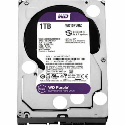 Western digital Жесткий диск 1TB WD Purple WD11PURZ