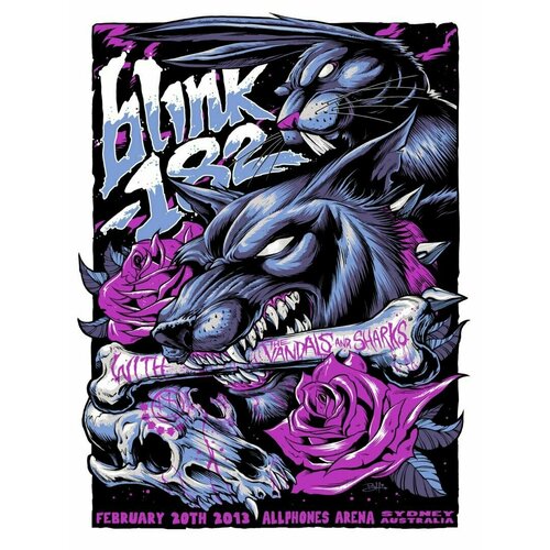 Плакат, постер на бумаге Blink 182/Блинк 182. Размер 21 х 30 см